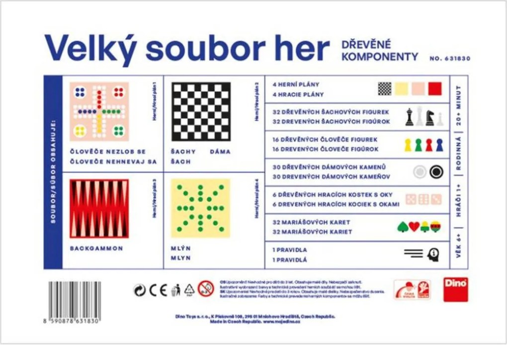 DINO DŘEVO Hra VELKÝ SOUBOR 150 HER *SPOLEČENSKÉ HRY* dn631830