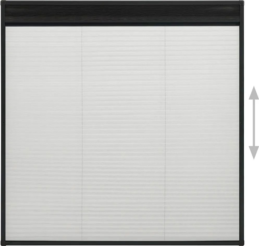 Plisovaná okenní síť proti hmyzu hliník antracitová 120x120 cm 148666