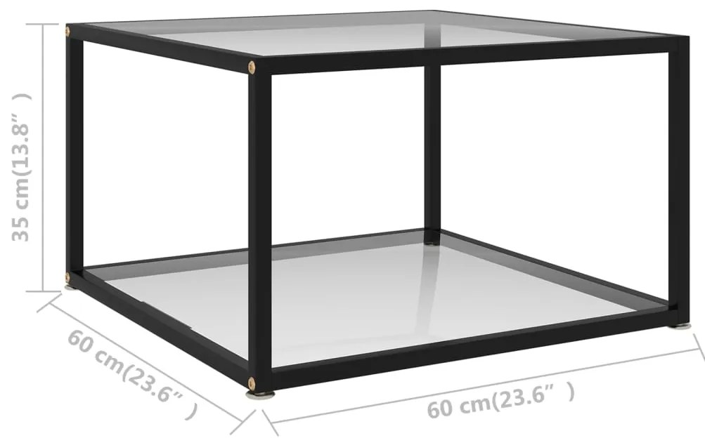 vidaXL Marketos Konferenční stolek průhledný 60 x 60 x 35 cm tvrzené sklo