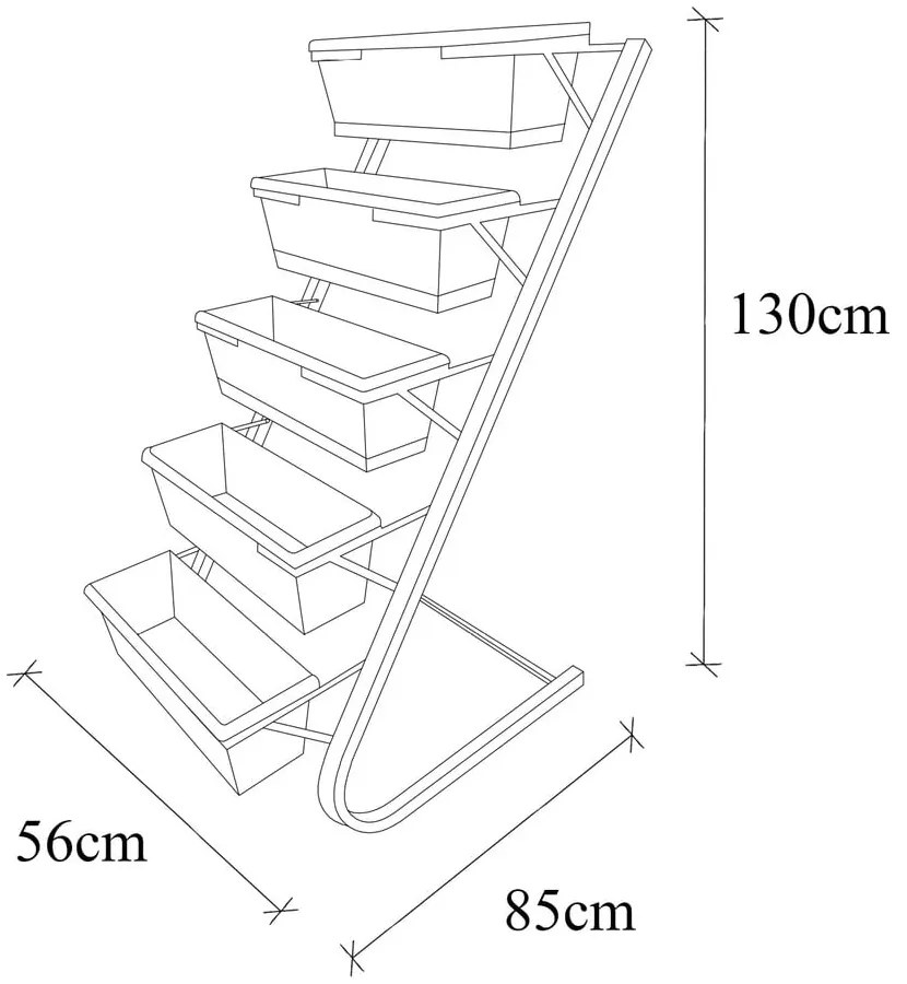 Kovový stojan na květiny (výška 130 cm) – Floriane Garden