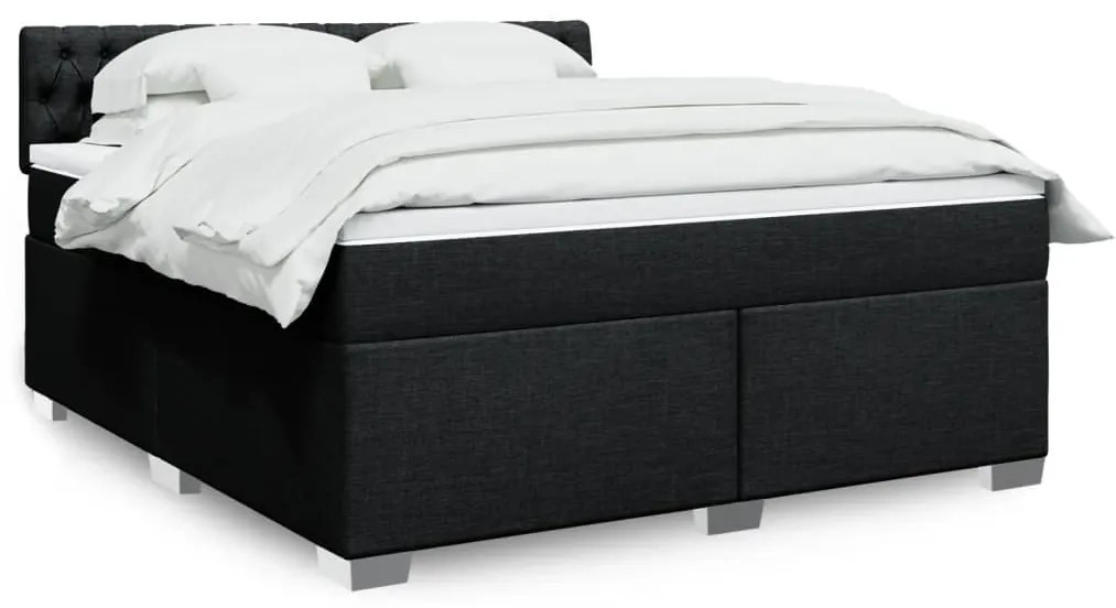 Box spring postel s matrací černá 180x200 cm textil 3285976