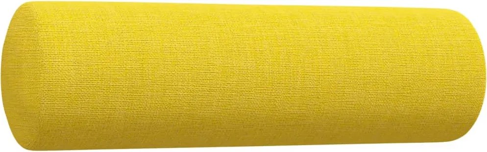 3dílná sedací souprava s podnožkou a polštáři žlutá textil 3278348