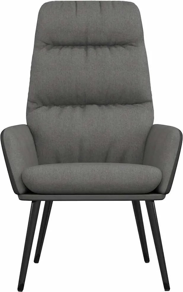 Relaxační křeslo se stoličkou světle šedé textil a umělá kůže 3097506