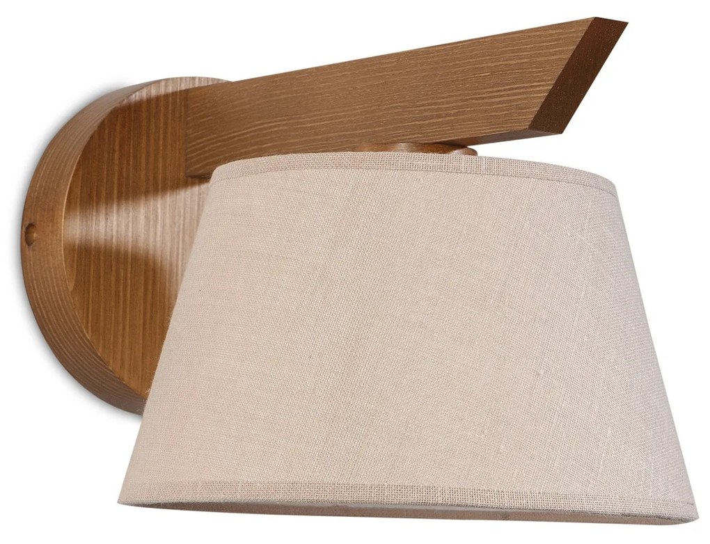 Light for home - Nástěnné svítidlo s béžovým stínítkem 30822 "YOKE", 1x40W, E14, přirozený dub