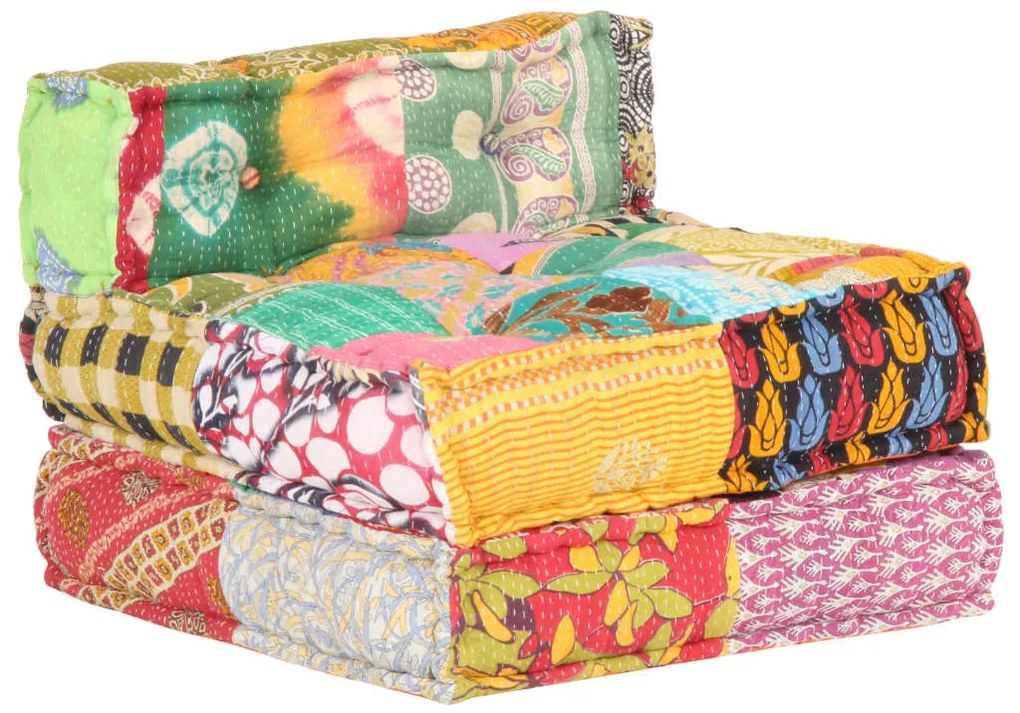 vidaXL Marketos Modulární pouf patchwork textil