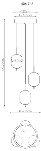 Globo 15217-3 - LED Lustr na lanku EWALD LED/20W/230V