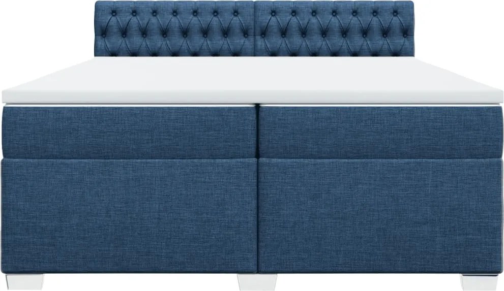 Box spring postel s matrací modrá 200x200 cm textil 3286008