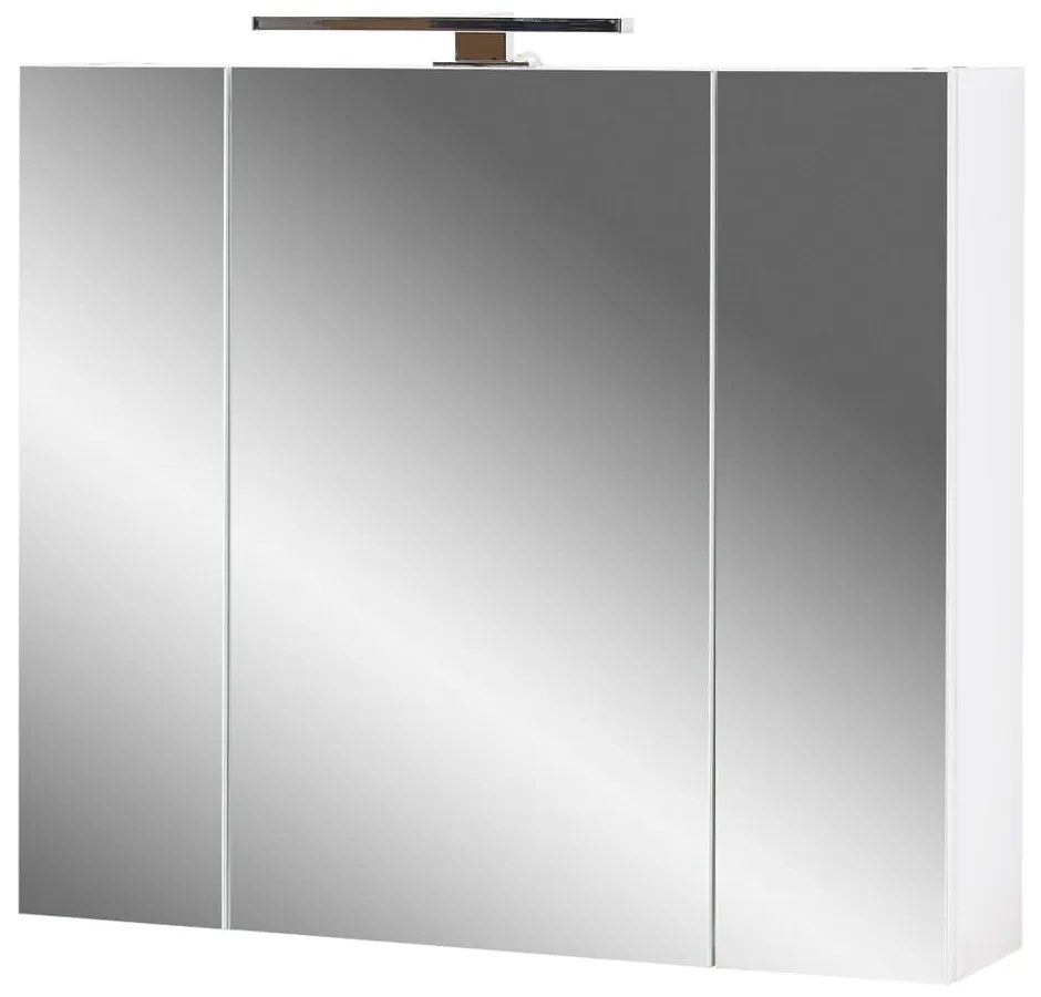 Bílá koupelnová skříňka se zrcadlem 76x71 cm - Germania