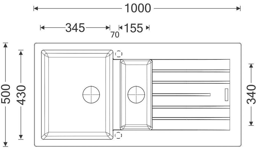 Set Sinks PERFECTO 1000.1 Metalblack + baterie Sinks SLIM S2 kartáčovan