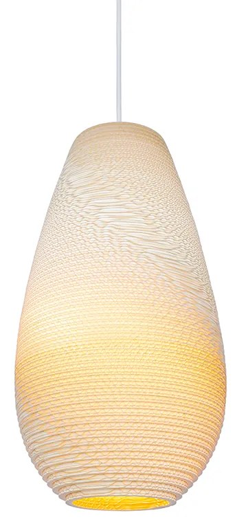 Designové závěsné svítidlo Drop z recyklovaného kartonu Dekor: Blonde, Rozměr: ø 250 mm x 450 mm