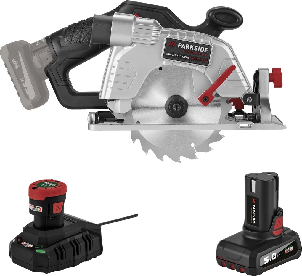 Parkside Performance® Aku ruční okružní pila Phksap 12 B2, 2 Ah a 5 Ah