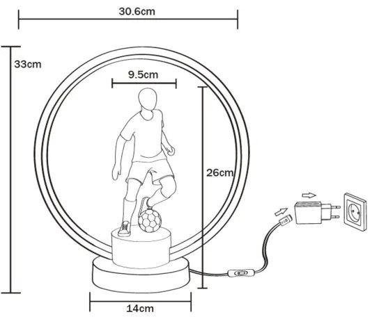 Zuma Line EX04F237U-1 - LED Stolní lampa PILKARZ LED/4W/5V černá/bílá