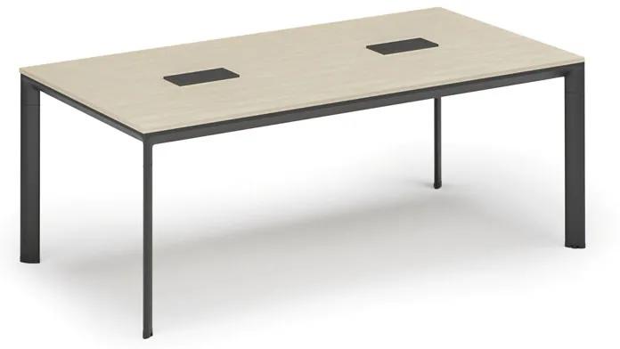 Stůl INVITATION 2000 x 1000 x 740, wenge + 2x stolní zásuvka TYP III, černá