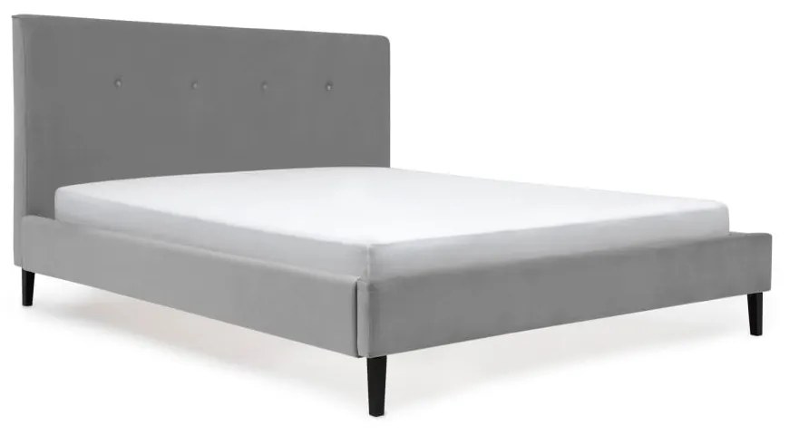 Tmavě šedá postel s černými nohami Vivonita Kent, 180 x 200 cm