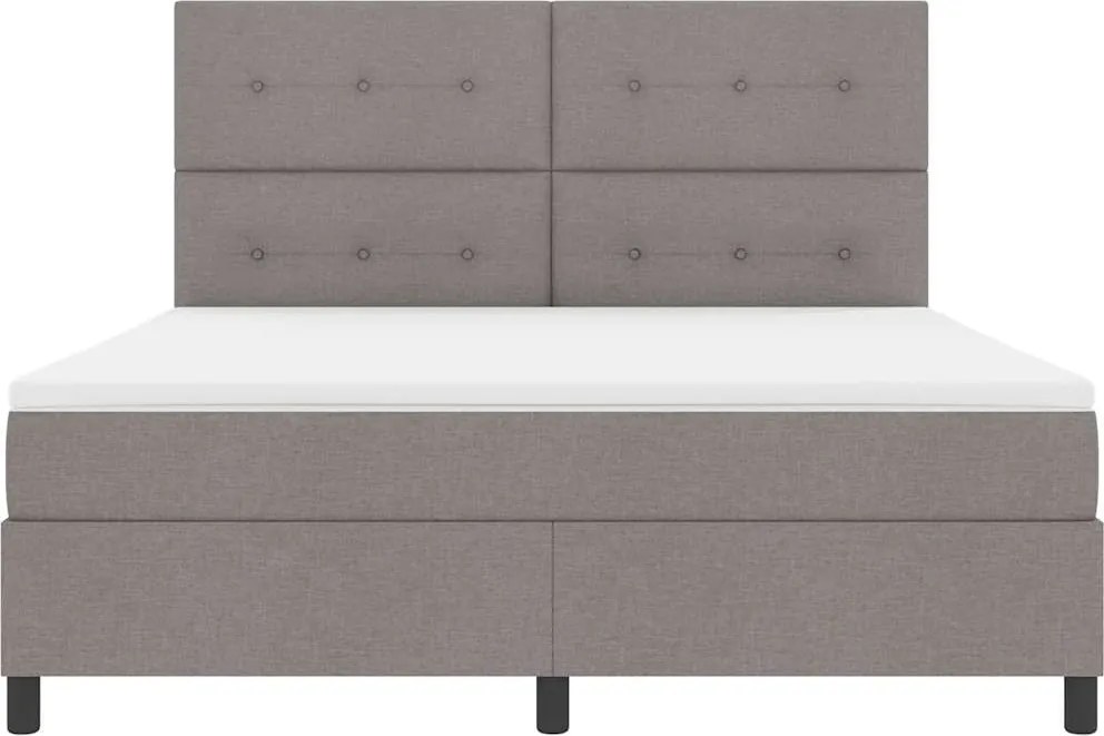 Postel s boxspringem s čelo Taupe 180 x 200 cm textil 3339410