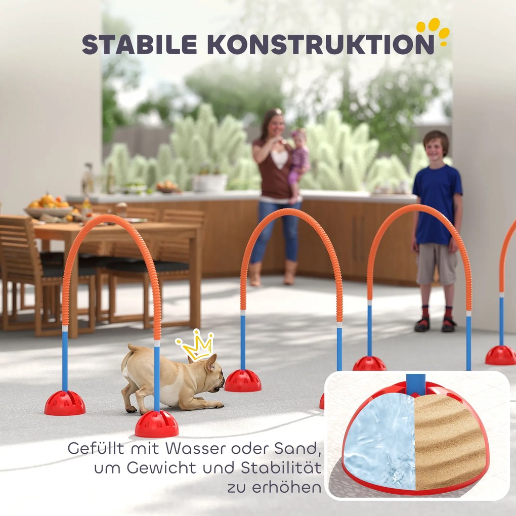 4dílné zařízení pro výcvik agility psů se 4 dvířky s nastavitelnou šířkou, taška na přenášení, na zahradu, modrá barva