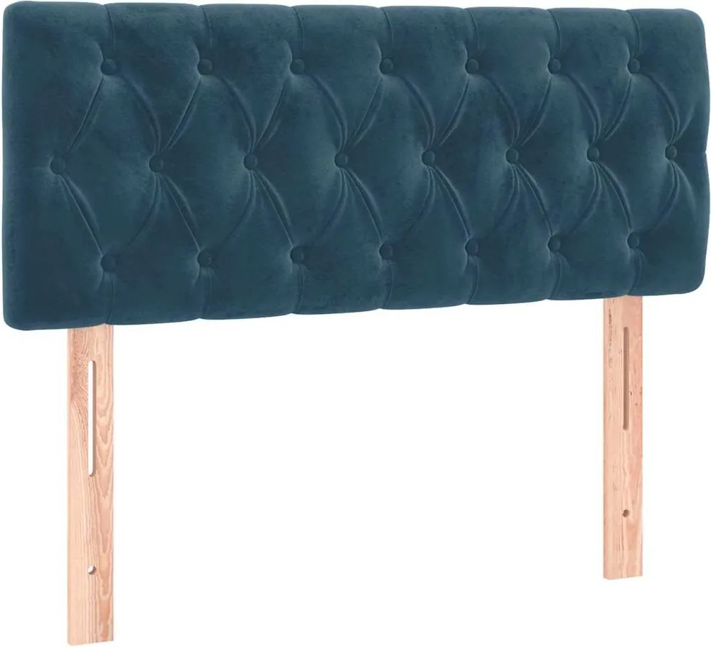 Box spring postel s matrací tmavě modrá 90x200 cm samet 3131121