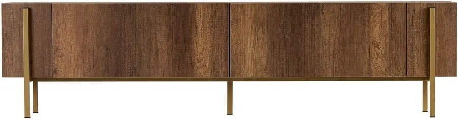 TV stolek v dekoru ořechu v tmavě přírodní barvě 180x45x30 cm Nexus – Kalune Design