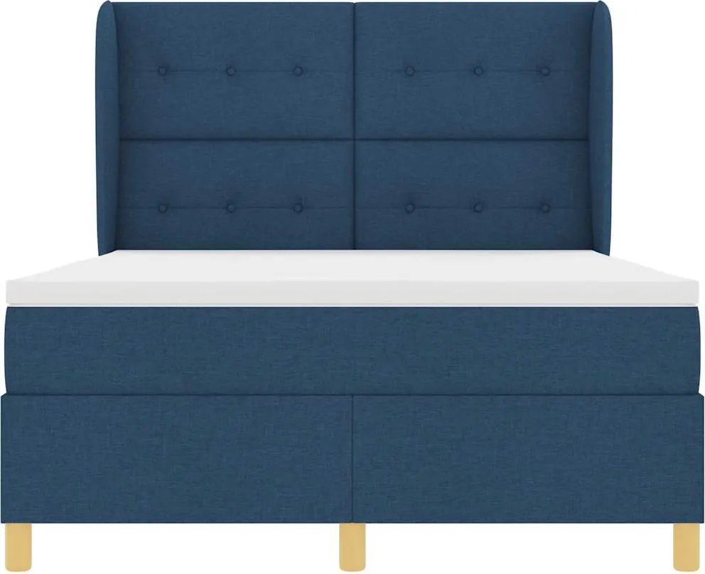 Postel s boxspringem s čelo Modrá 200 x 160 cm textil 3340766