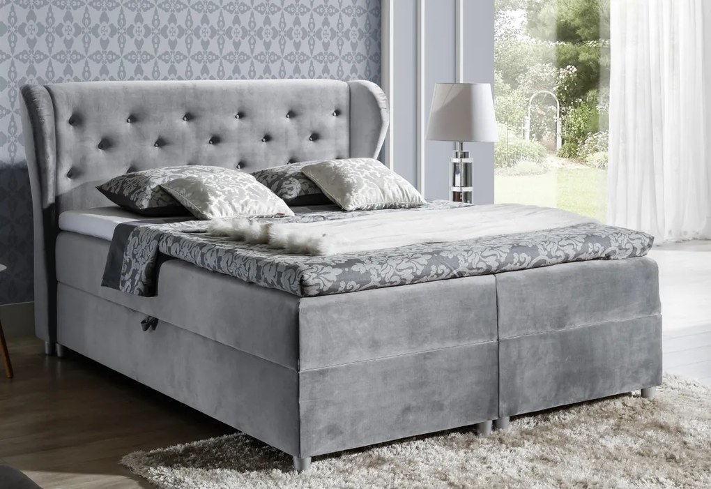 Čalouněná postel boxspring PASITO + topper, 160x200, pagani 23674