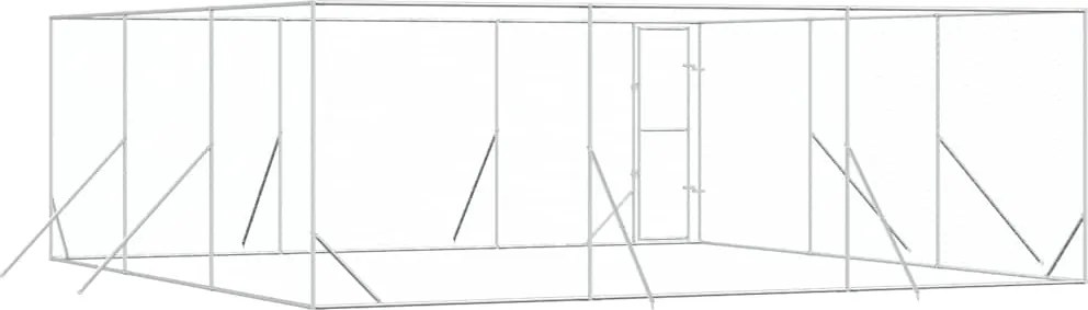 Venkovní psí kotec stříbrný 6 x 6 x 2 m pozinkovaná ocel 3190460
