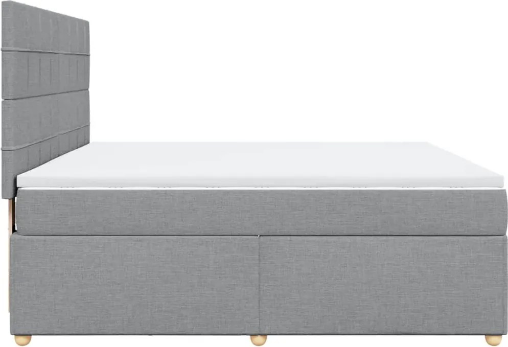 Box spring postel s matrací světle šedá 180 x 200 cm textil 3293659