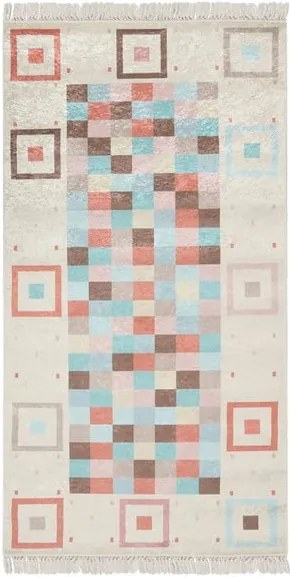 Sametový koberec Deri Dijital TurquoisePradna, 80 x 300 cm