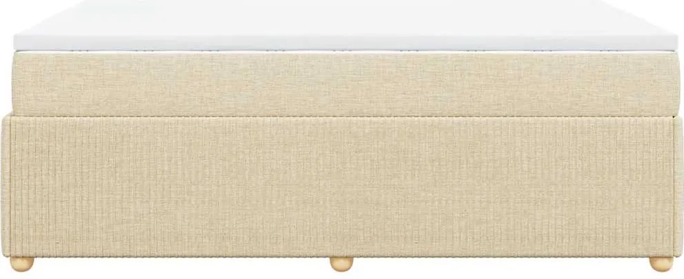 Box spring postel s matrací krémová 120x190 cm textil 3285558