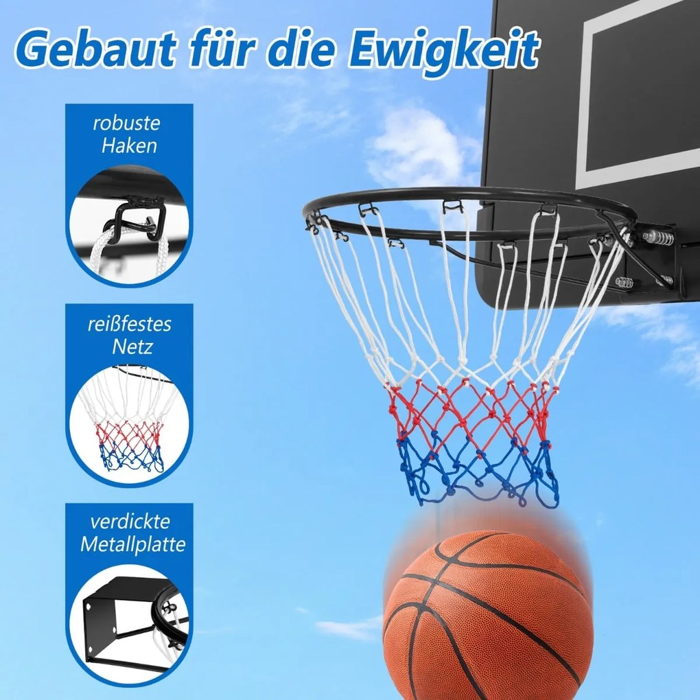 Costway Ø45 cm basketbalový koš s kroužkem a síťkou pro montáž