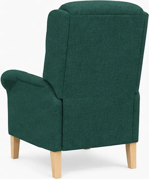 křeslo relaxační, odpočinkové, ušák, dřevo/textil, 101x95x75 cm, přírodní/tmavě zelená, Dekorino KR20260038