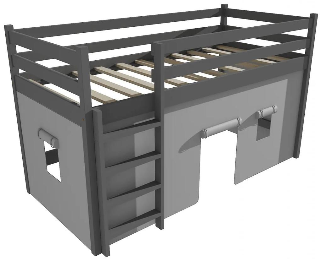 Patrová zvýšená postel GABRIELA "ZP 002" (Barva dřeva: barva šedá, Rozměr: 80 x 180 cm)