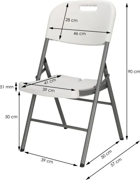 Skládací židle SPRINGOS RAUT GF0054 bílá