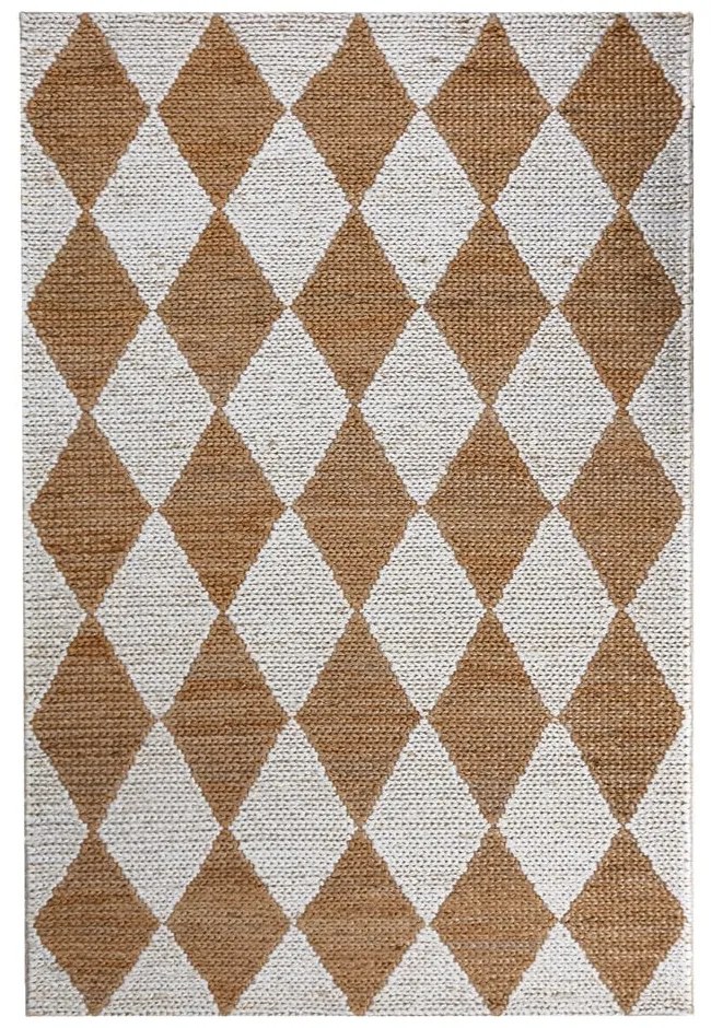 Bílý/v přírodní barvě ručně tkaný koberec s příměsí juty 120x170 cm Effie Diamond – Flair Rugs