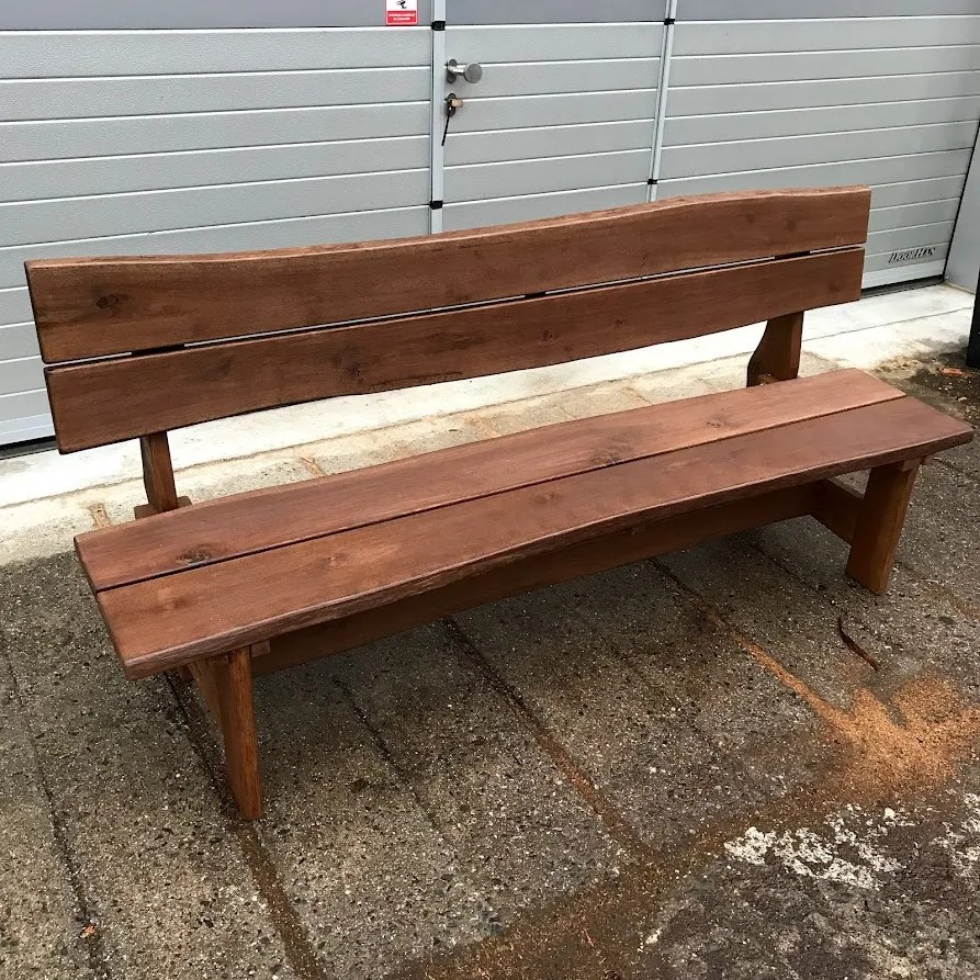 KULHÁNEK Zahradní lavice s opěradlem - rustikální Délka: 230 cm, Odstín nátěru: olej - bezbarvý