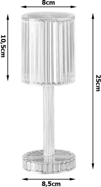 Verk Group Stolní lampa vedla křišťálový rgb usb dálkové ovládání