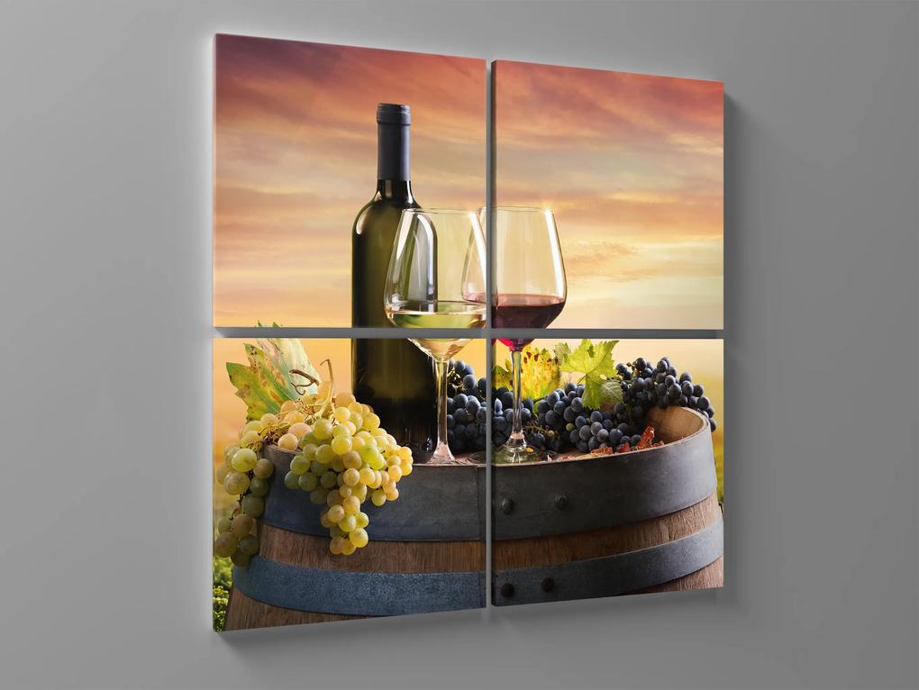 Liox Obraz sklenice vína Rozměr: 70 x 70 cm