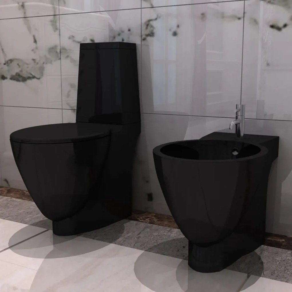 Keramické Wc A Bidet Černé