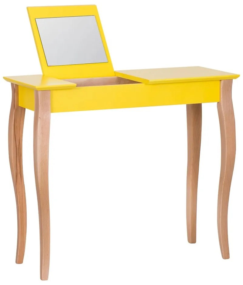 Žlutý toaletní stolek se zrcadlem Ragaba Dressing Table, délka 85 cm