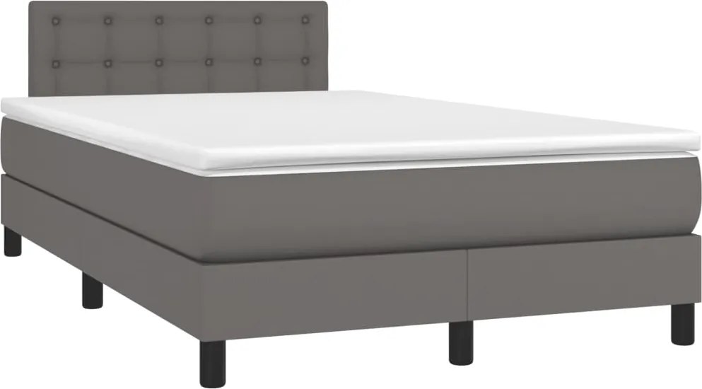 Box spring postel s matrací šedá 120x190 cm umělá kůže 3269823