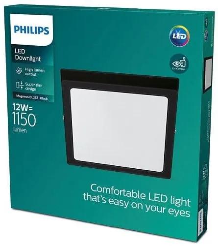 PH 8719514328730 LED Stropní přisazené svítidlo Philips Magneos 8719514328730 12W 1150lm 2700K IP20 21cm hranaté černé - PHILIPS