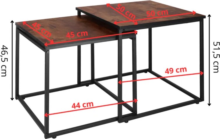 2x Konferenční stolek SPRINGOS HF0024 hnědý