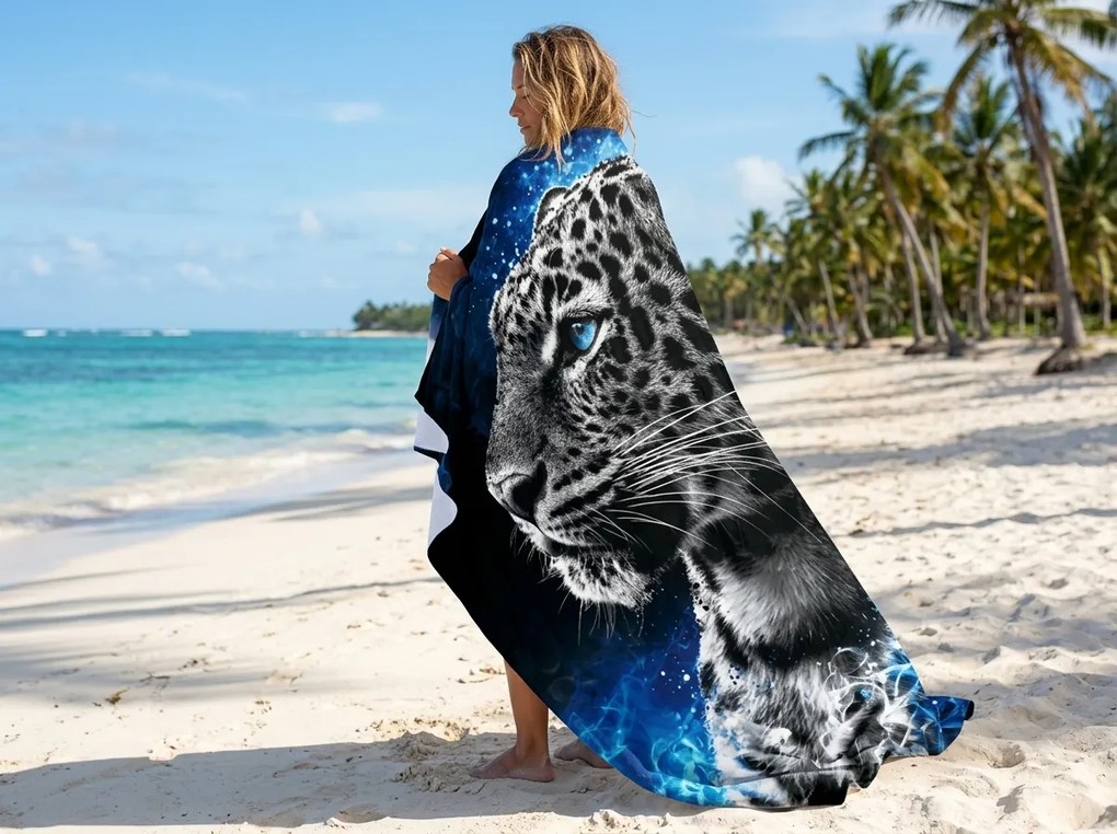 Rychleschnoucí XXL plážová osuška LEORIX barevná 150 x 210 cm, 100% mikrovlákno
