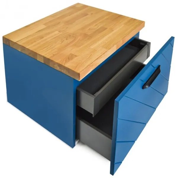 BESCO Spodní skříňka FLOO modrá matná Barva - Modrá, Madla - Černá, Rozměr A - 60 cm, Rozměr B - 50 cm, Rozměr C - 40 cm, Způsob provedení - Pravá varianta NASUF654CCP