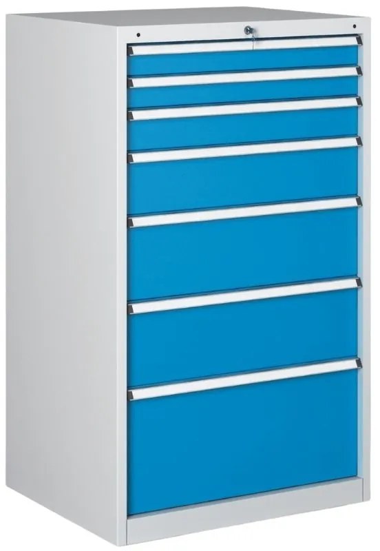 Dílenská zásuvková skříň na nářadí WL/BL, 7 zásuvek, 723 x 580 x 1200 mm