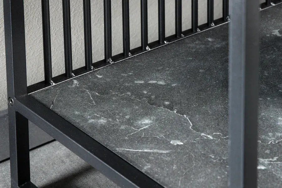Designový regál Haines 120 cm vzor antracitový mramor