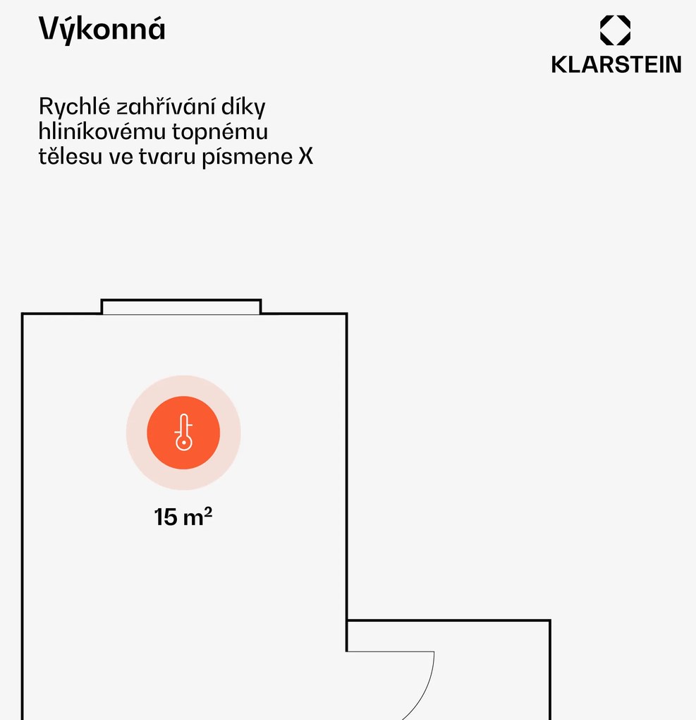 Klarstein Bansin Crystal Smart, konvektor, 1500 W, 5 - 50 °C, ovládání pomocí aplikace