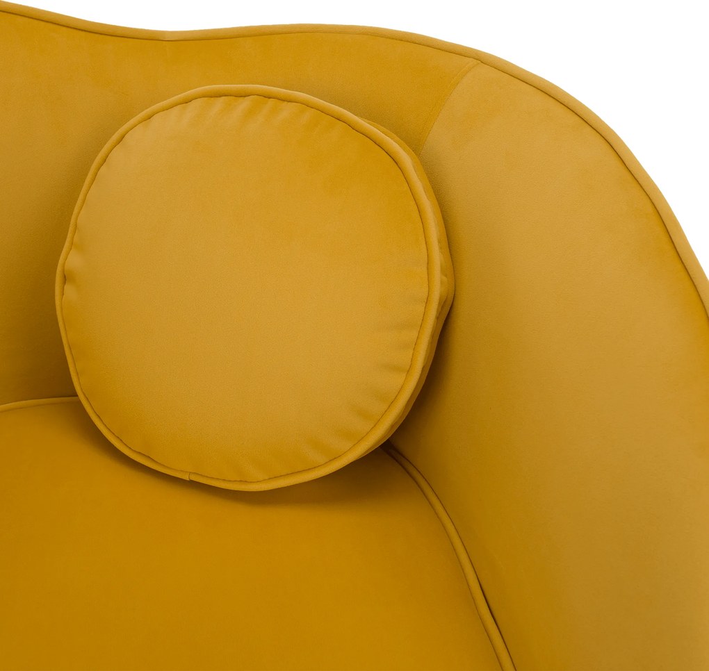 Designové křeslo, žlutá Velvet látka/gold chrom zlatá, EZIO