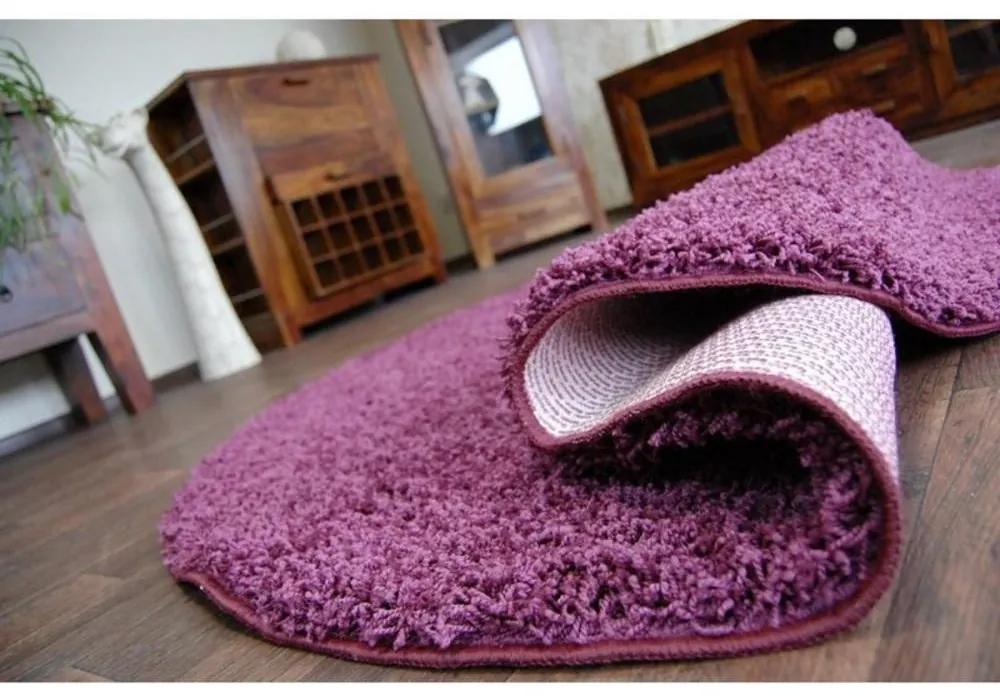 Kusový koberec Shaggy Roy fialový kruh 170cm