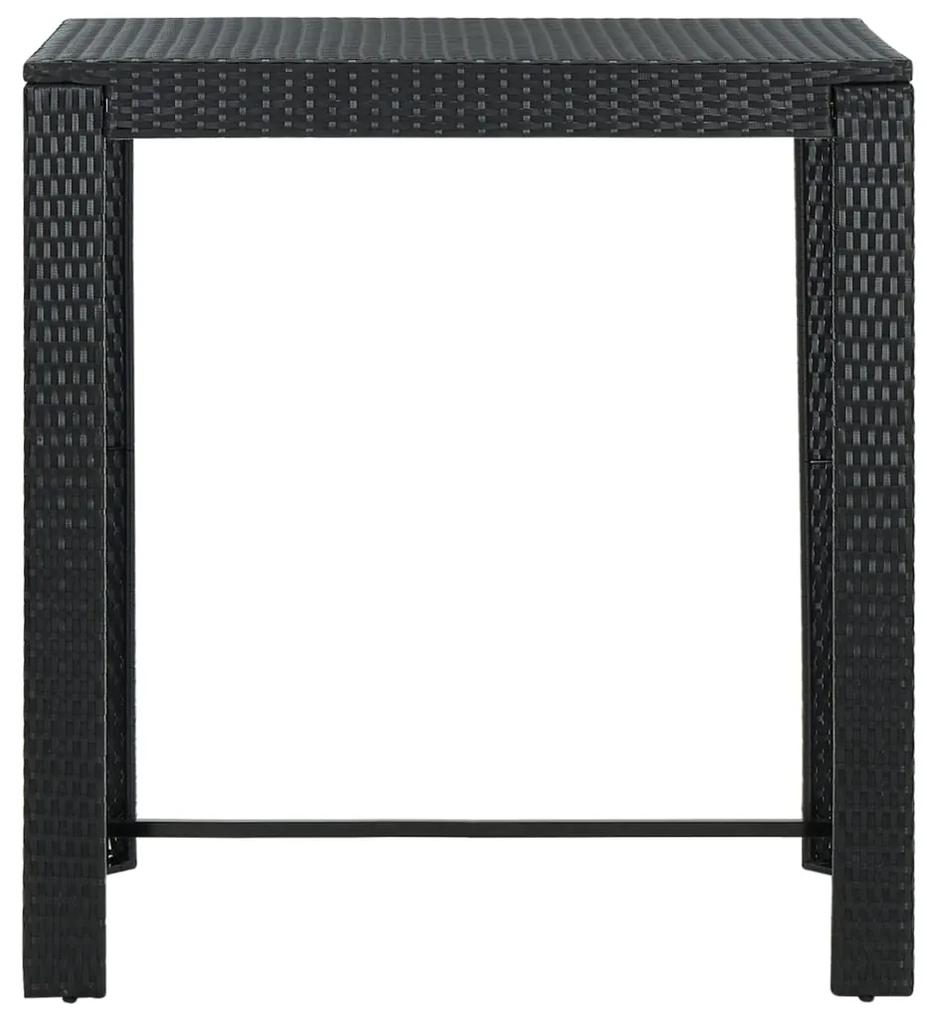 vidaXL Zahradní barový stůl černý 100 x 60,5 x 110,5 cm polyratan