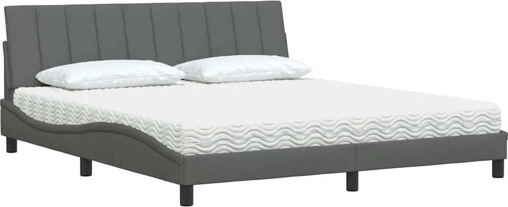 Postel s matrací Hanko tmavě šedá 180 x 200 cm textil 3310546